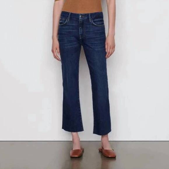 Frame Denim | Jeans | New Frame Le Crop Mini Boot Raw After In Blue ...